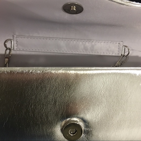 Bags | Silver Metallic Evening Clutch | Poshmark